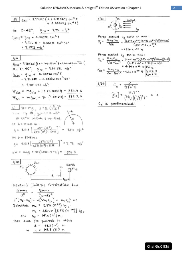 Dynamics 6th ed meriam solution | PDF | Physics | Science