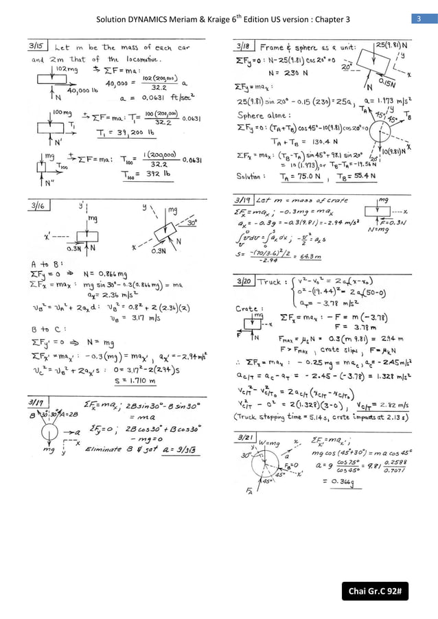 Dynamics 6th ed meriam solution | PDF | Physics | Science