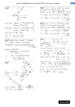Dynamics 6th ed meriam solution | PDF