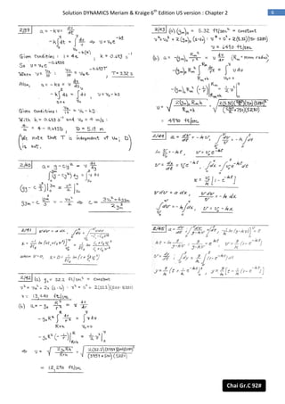 Dynamics 6th ed meriam solution | PDF
