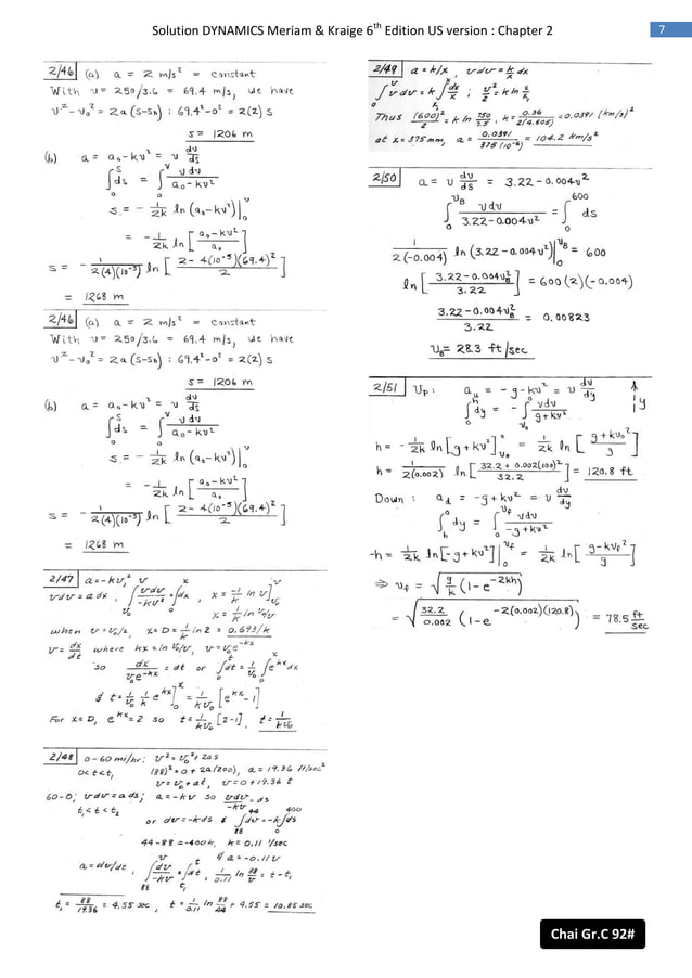 Dynamics 6th ed meriam solution | PDF | Physics | Science