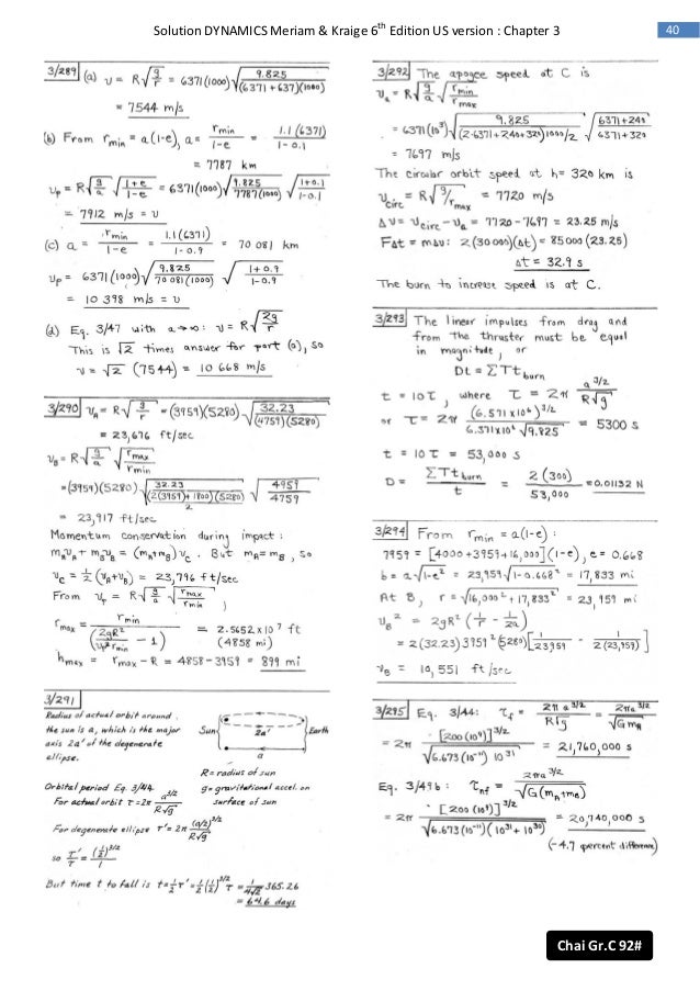 Dynamics 6th ed meriam solution