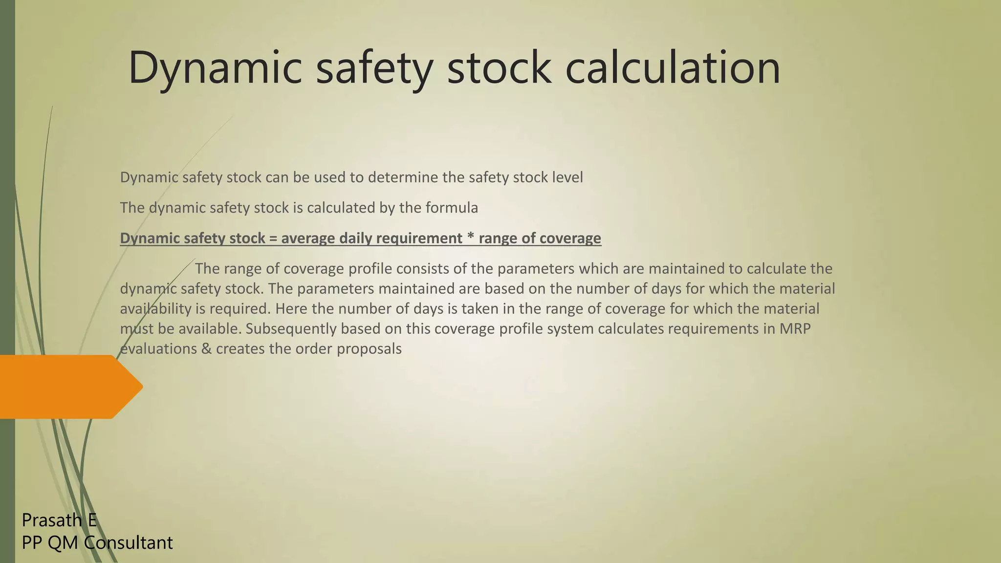 Dynamic safety stock calculation | PPTX