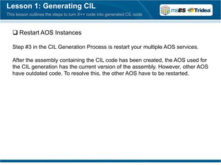 Microsoft Dynamics AX 2012 - X++ Compiled to CIL | PPTX