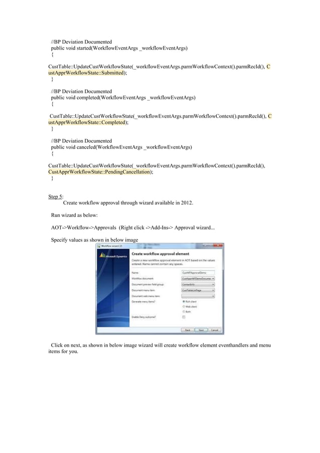 Dynamics ax 2012 workflow development | PDF