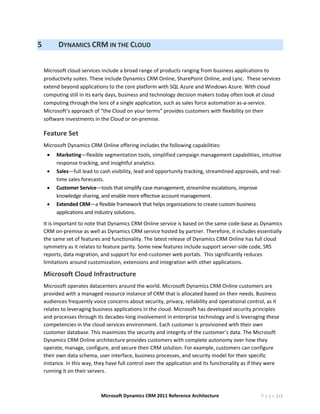 Dynamics Crm Reference Architecture Version 1.0 | PDF