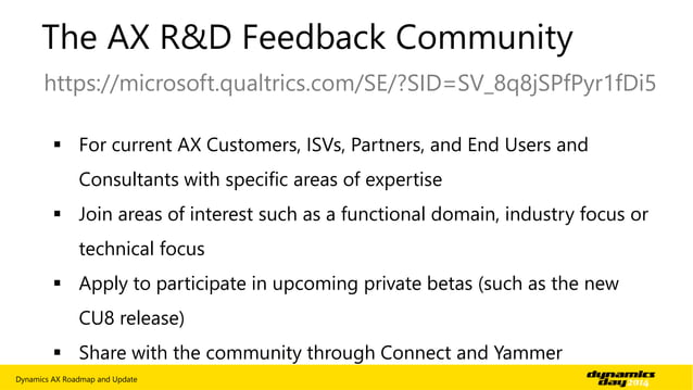 Dynamics Day 2014: Microsoft Dynamics AX - Roadmap | PPTX | Cloud Computing | Internet