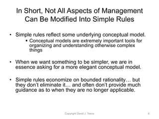 Dynamic Simplicity: Are Simple Rules Sufficient for Competing in the ...