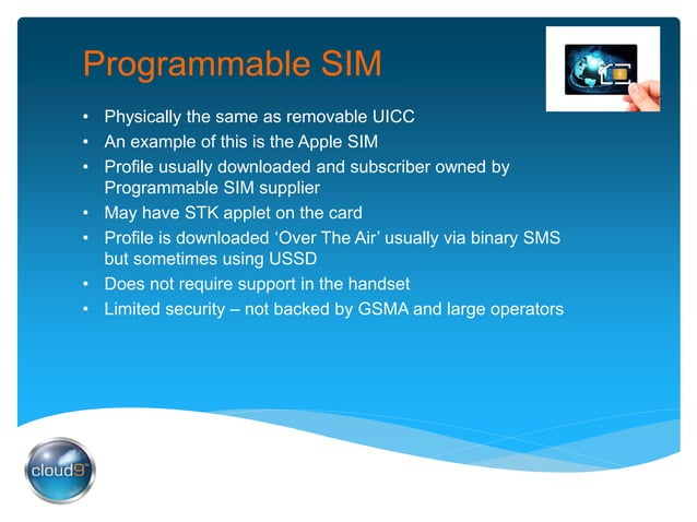 Programmable SIM cards, SoftSIMs and eSIMs | PPT