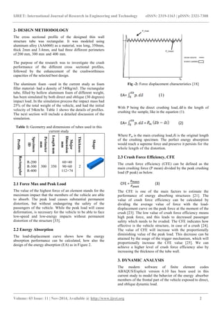 Dynamic simulation of aluminum rectangular tubes under direct and ...