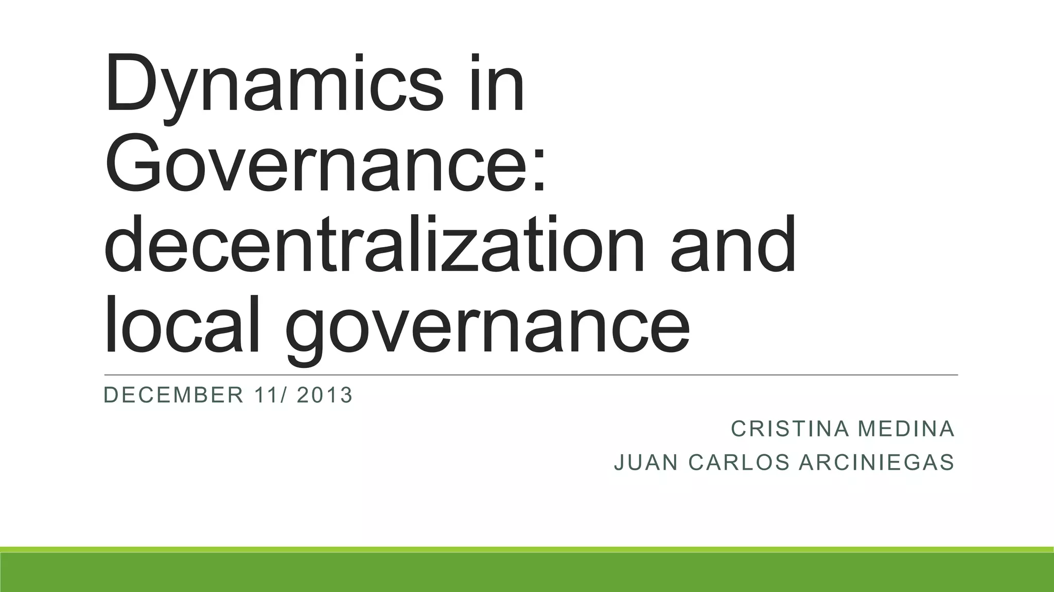 Dynamics in governance fv version bonita | PPT
