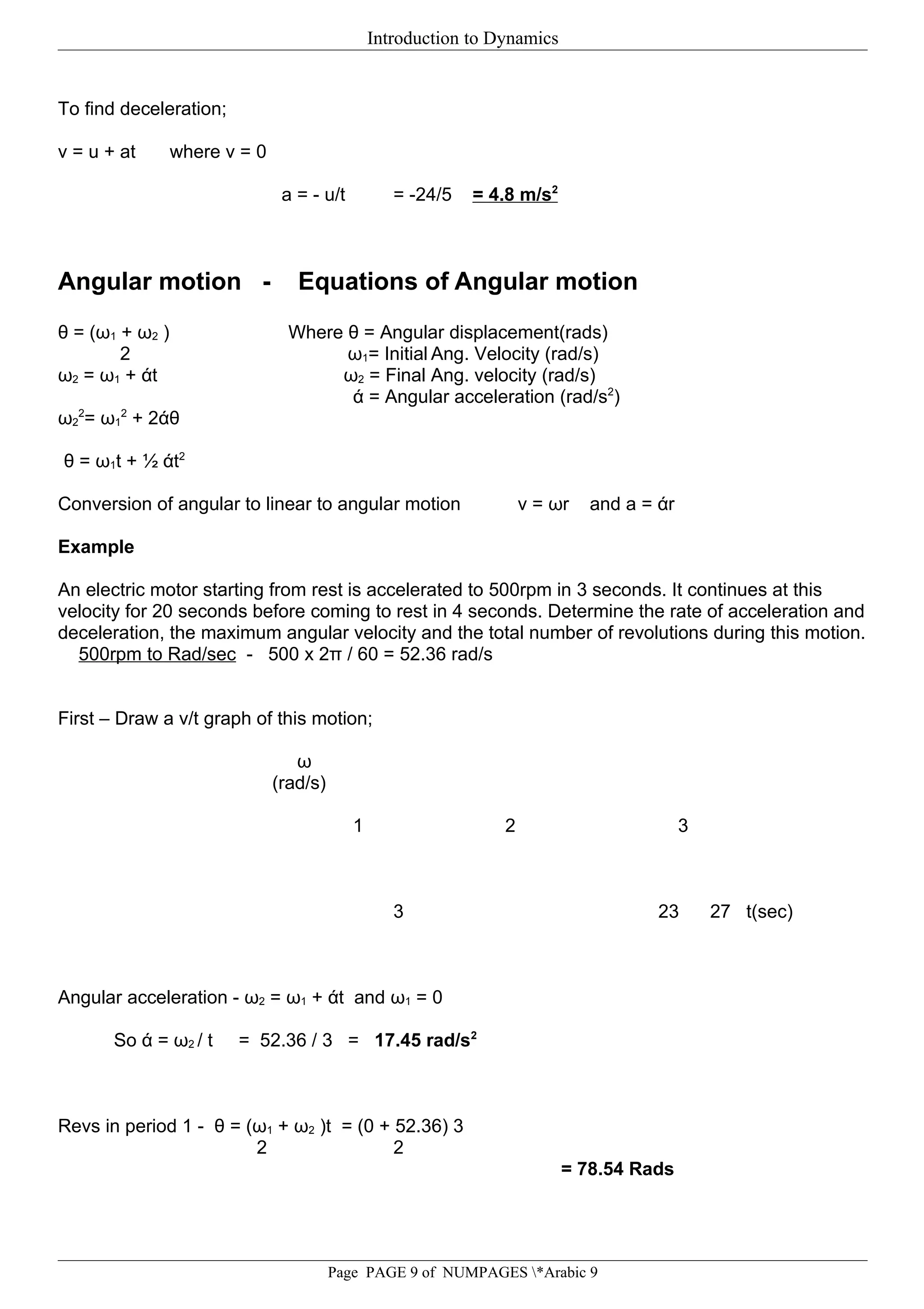 Introduction to Dynamics | DOC