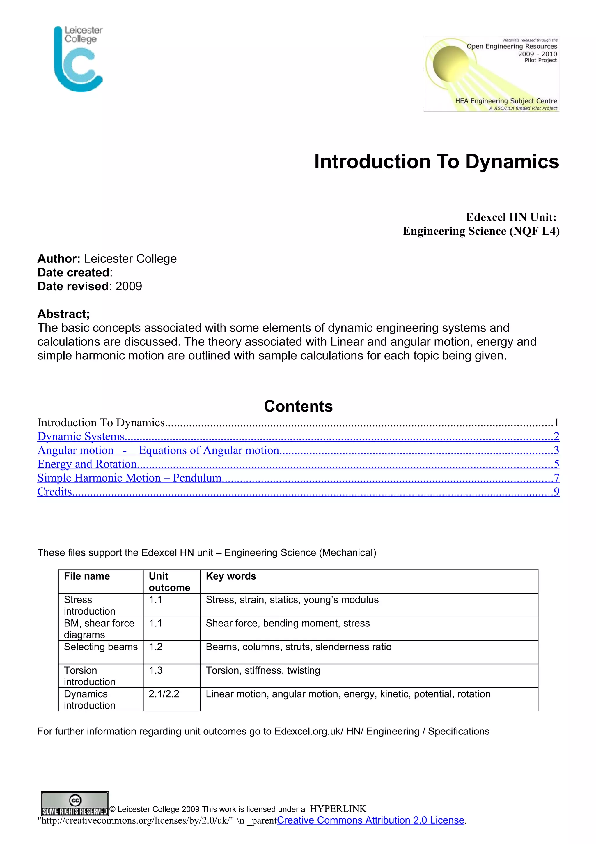 Introduction to Dynamics | PDF
