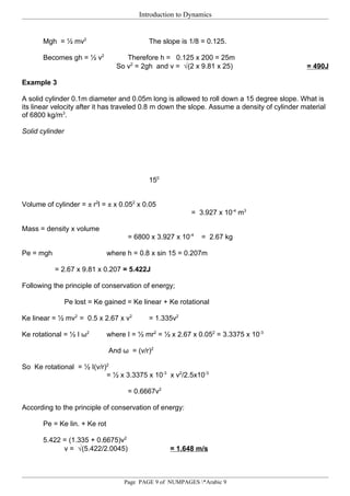 Introduction to Dynamics | DOC