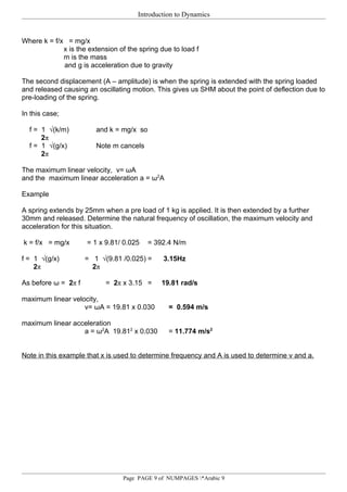 Introduction to Dynamics | DOC