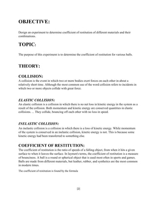 Easy way to find coefficient of Restitution - Engineerinig Dynamics | PDF