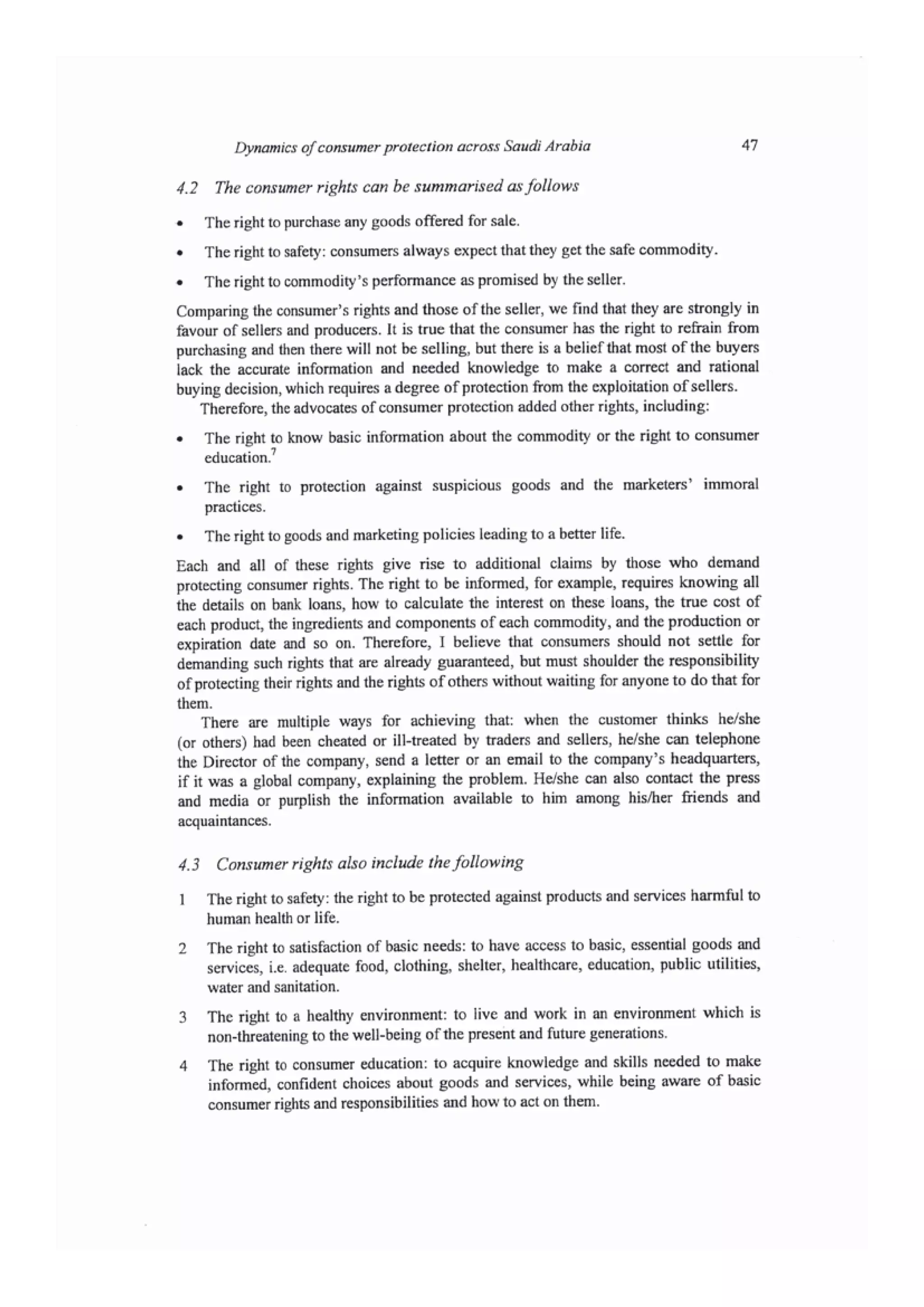 Dynamics of consumer protection in saudi arabia | PDF