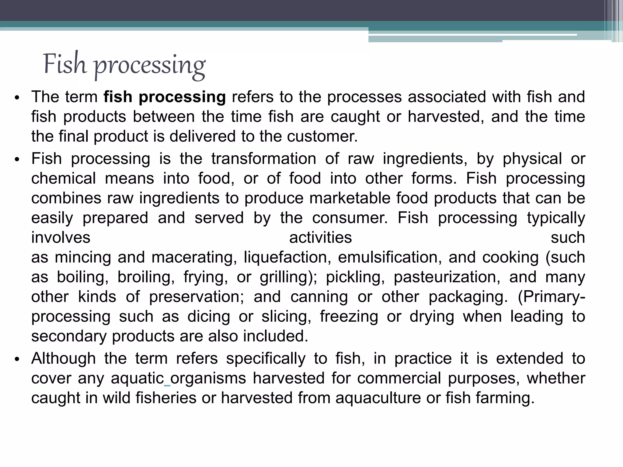 Dynamics of development in fish processing sector | PPTX | Pet Supplies ...