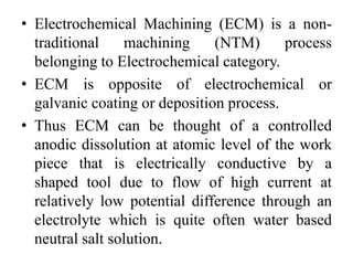 Dynamics of ecm and tool profile correction | PPT