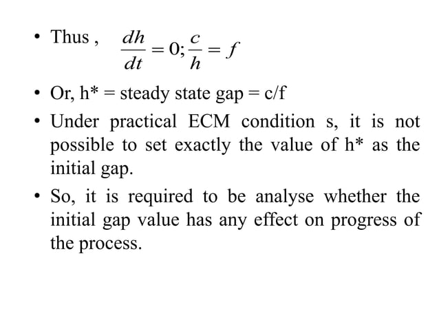 Dynamics of ecm and tool profile correction | PPT