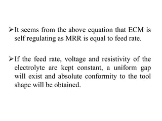 Dynamics of ecm and tool profile correction | PPT