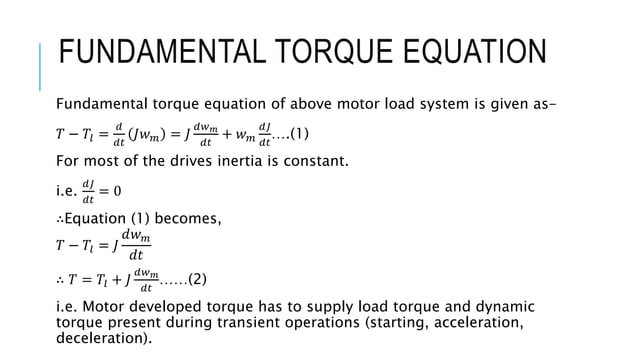 Dynamics of Electrical Drives | PPTX