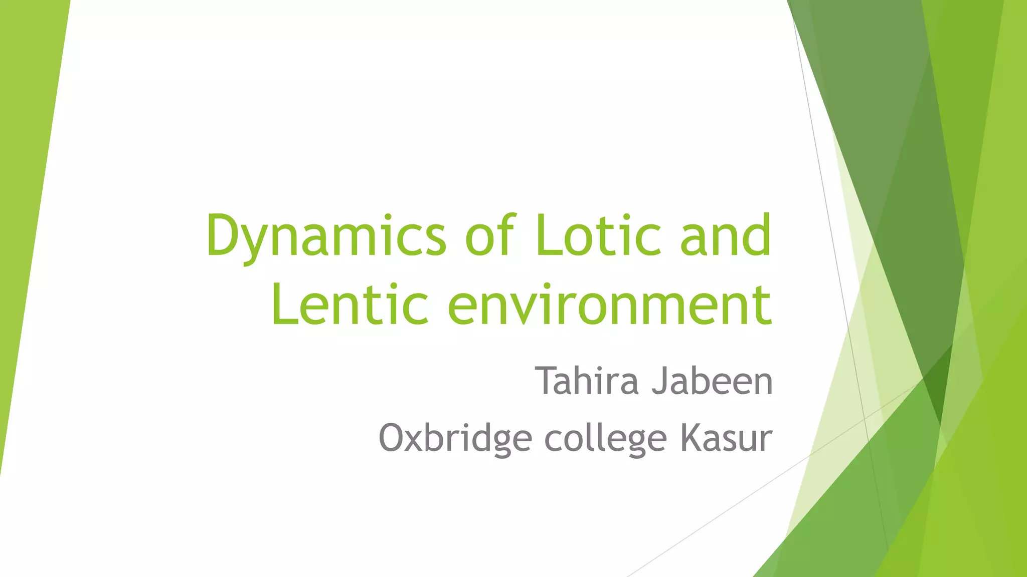 dynamics of lotic snd lentic environment.pdf