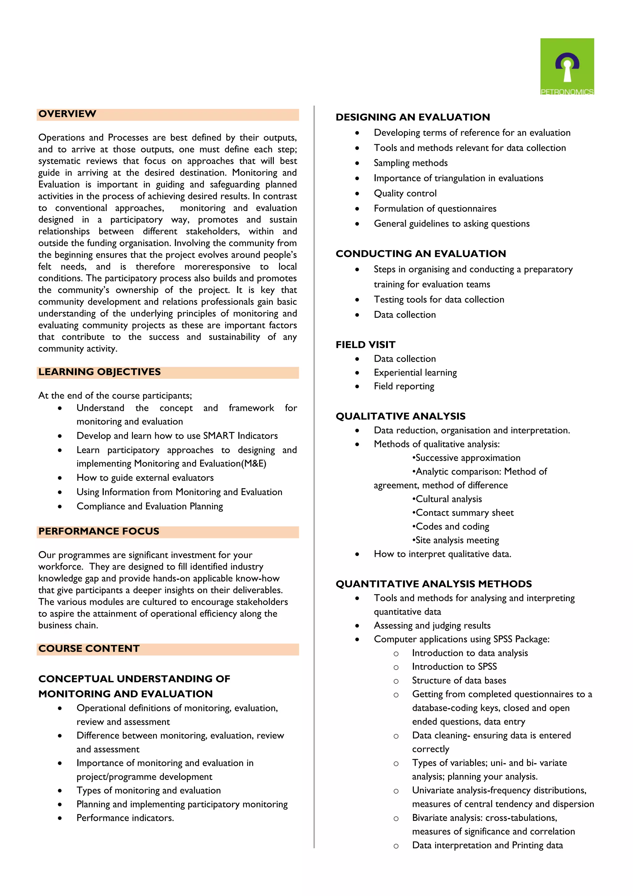 Dynamics of Monitoring and Evaluation agos | PDF