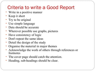 Dynamics of report writing | PPT