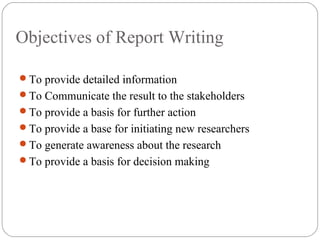 Dynamics of report writing | PPT