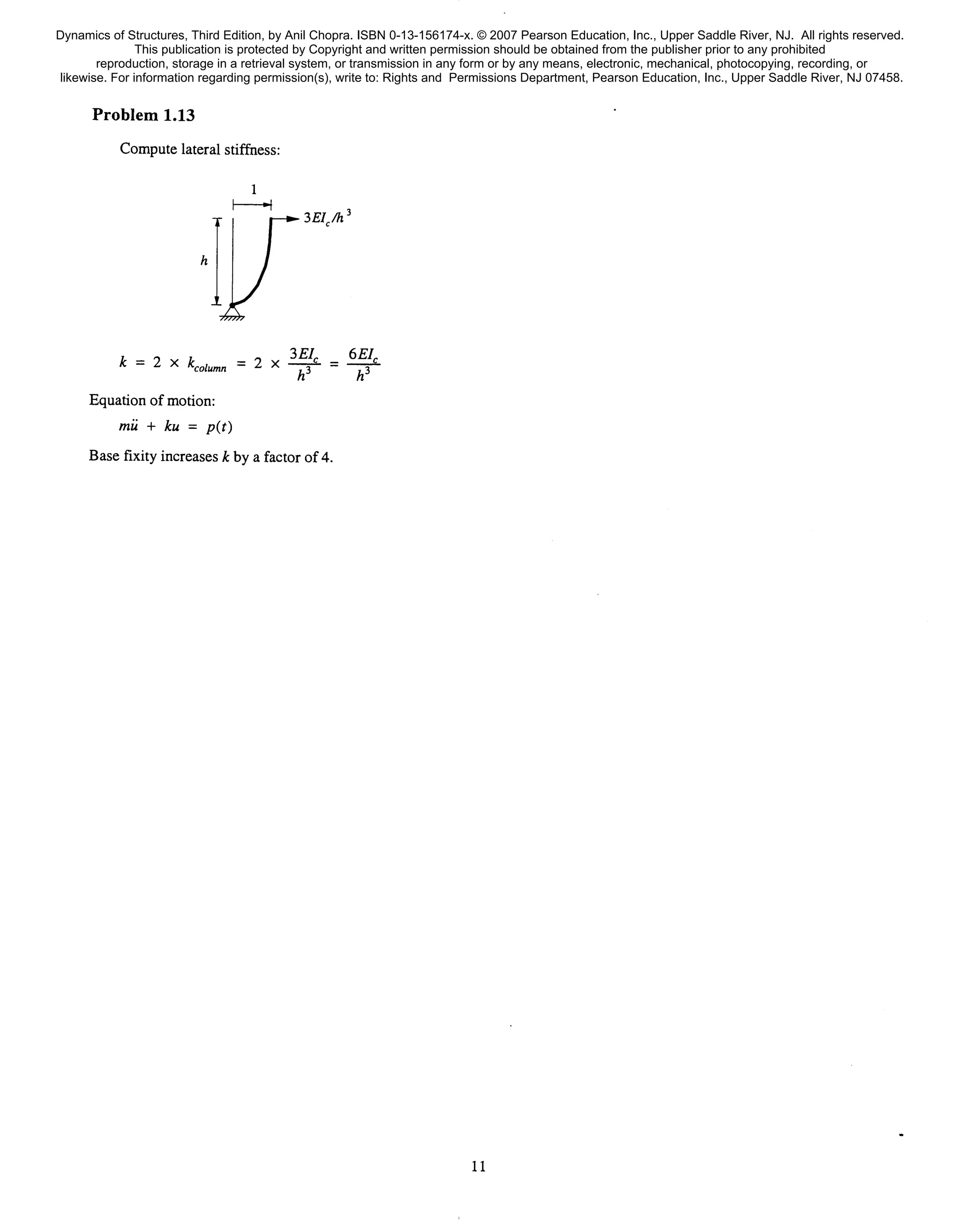 Dynamics of Structures - A K Chopra - Solutions Manual.pdf
