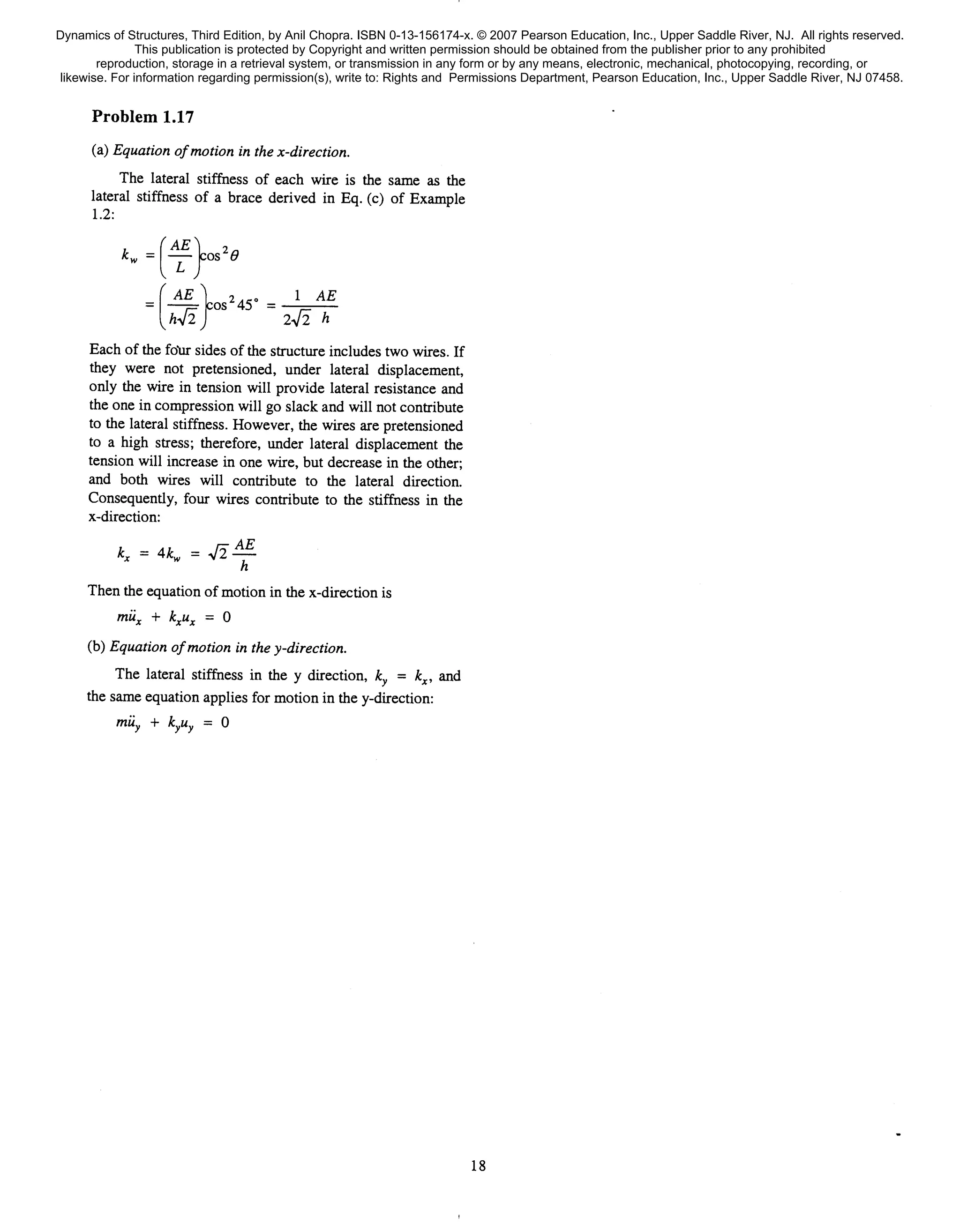 Dynamics of Structures - A K Chopra - Solutions Manual.pdf