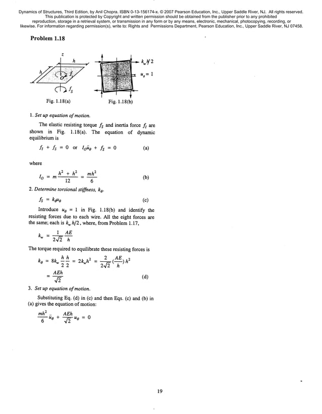 Dynamics of Structures - A K Chopra - Solutions Manual.pdf