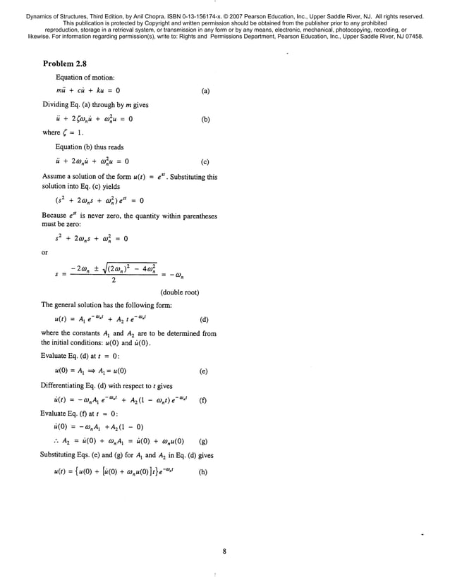 Dynamics of Structures - A K Chopra - Solutions Manual.pdf