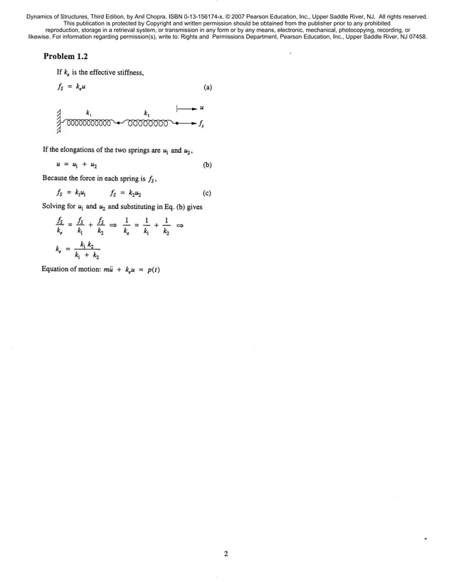 Dynamics of Structures - A K Chopra - Solutions Manual.pdf