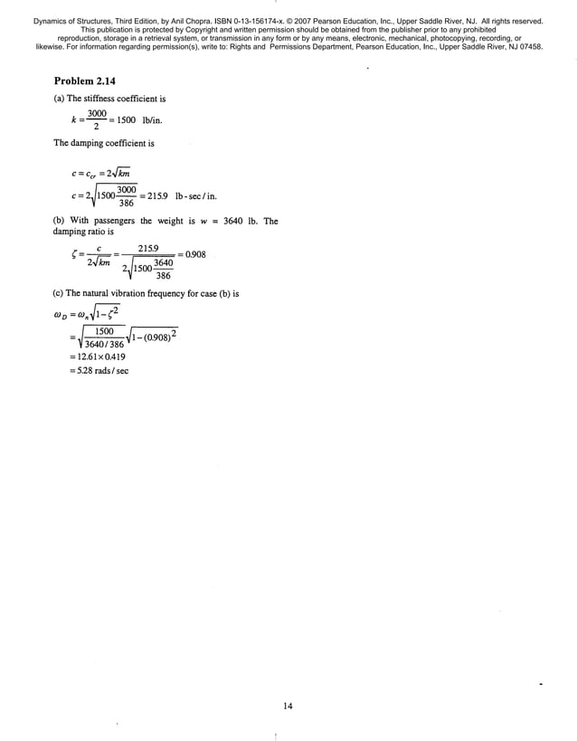 Dynamics of Structures - A K Chopra - Solutions Manual.pdf