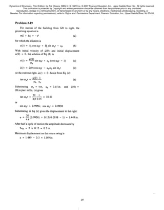 Dynamics of Structures - A K Chopra - Solutions Manual.pdf