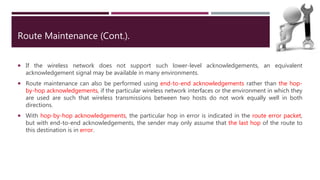Dynamic source routing in ad hoc wireless networks | PPTX
