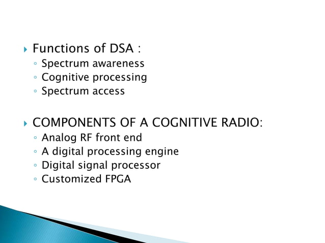 Dynamic Spectrum Access Pptx Computer Networking Computing