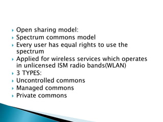 Dynamic spectrum access | PPTX