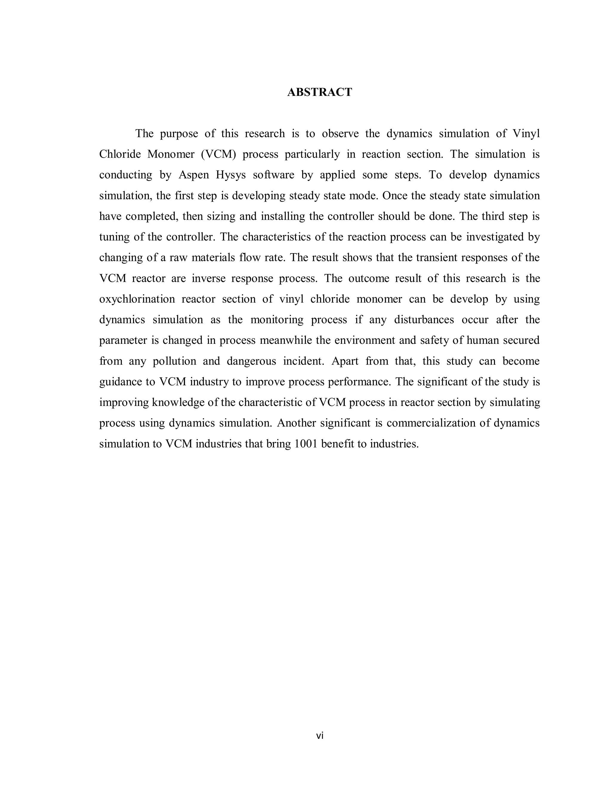 Dynamics simulation of_vinyl_chloride_monomer_(vcm) | PDF