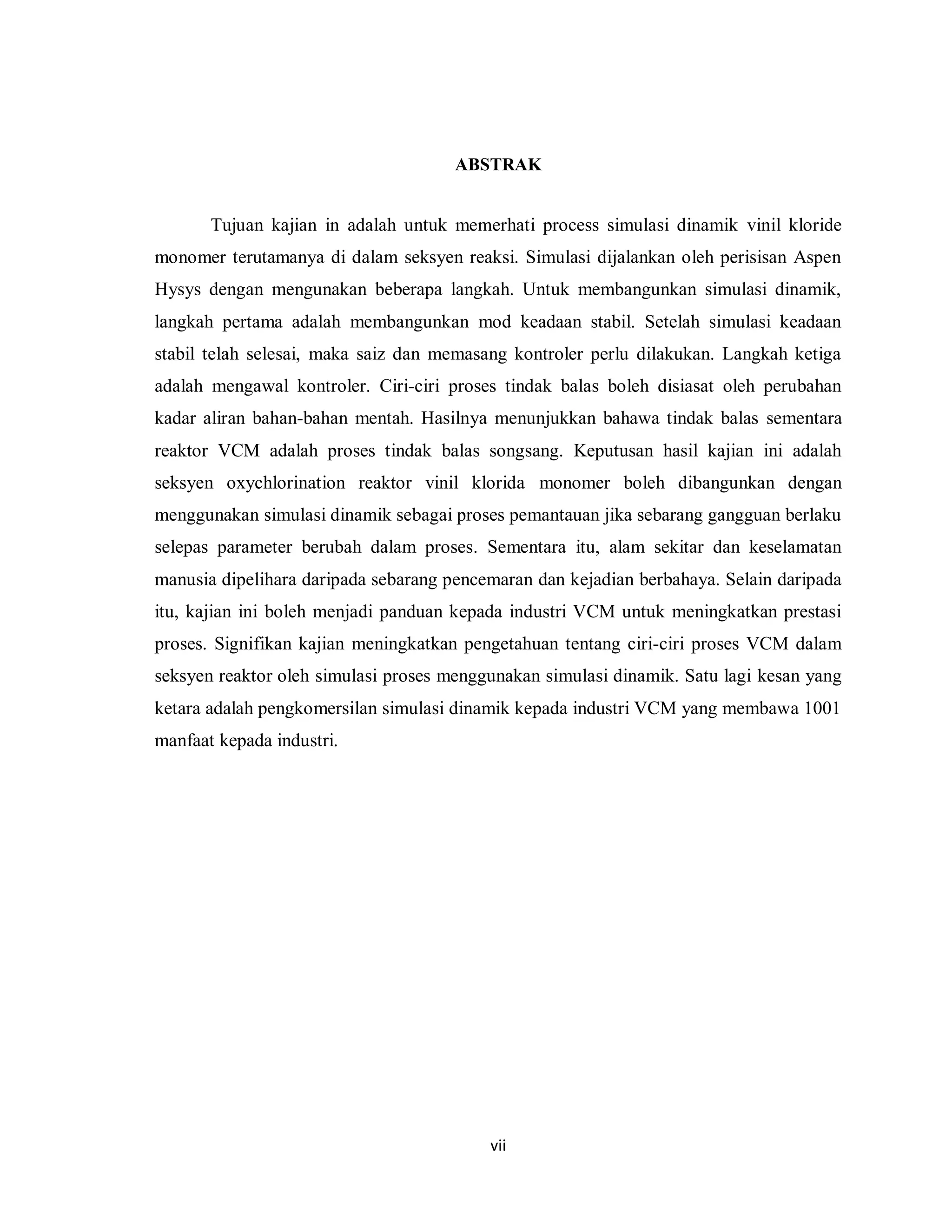 Dynamics simulation of_vinyl_chloride_monomer_(vcm) | PDF