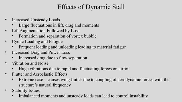 Dynamic Stall phenomenon in Rotary wing aircraft and helicopters | PPT