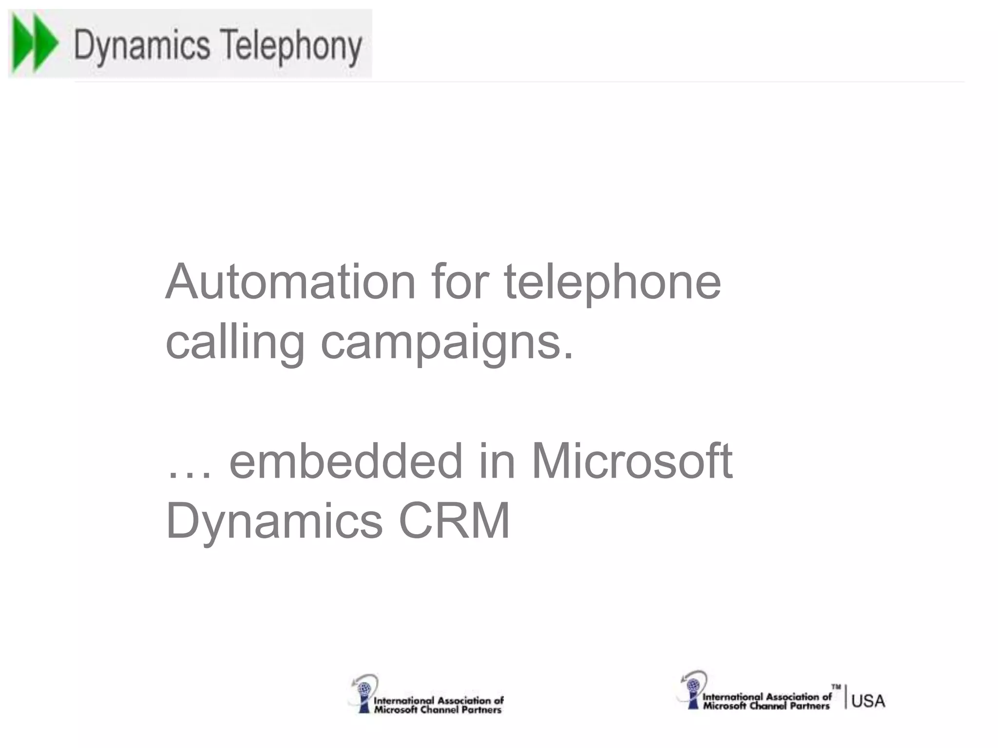 Dynamics Telephony Dialer Intro | PPTX