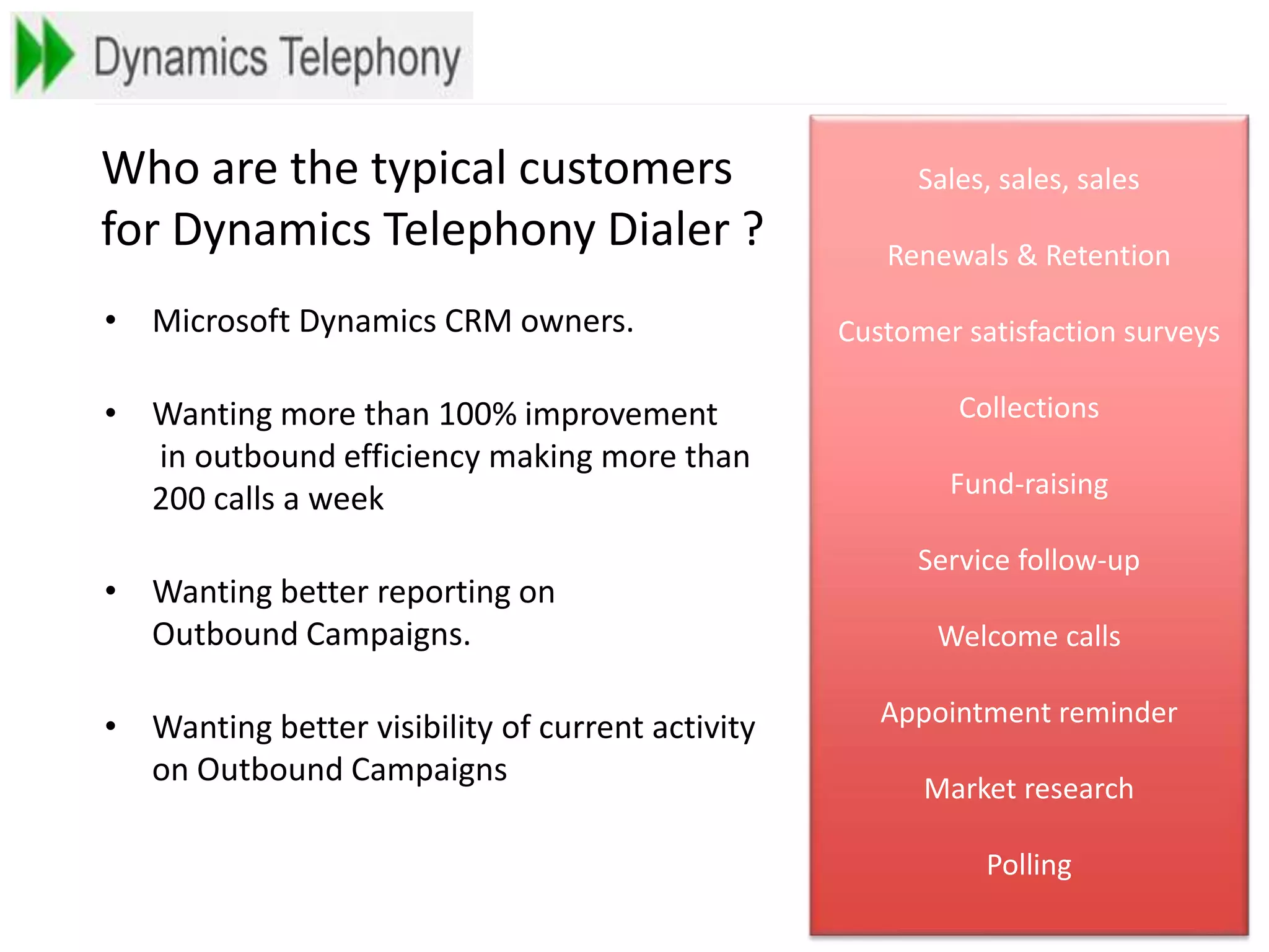 Dynamics Telephony Dialer Intro | PPTX