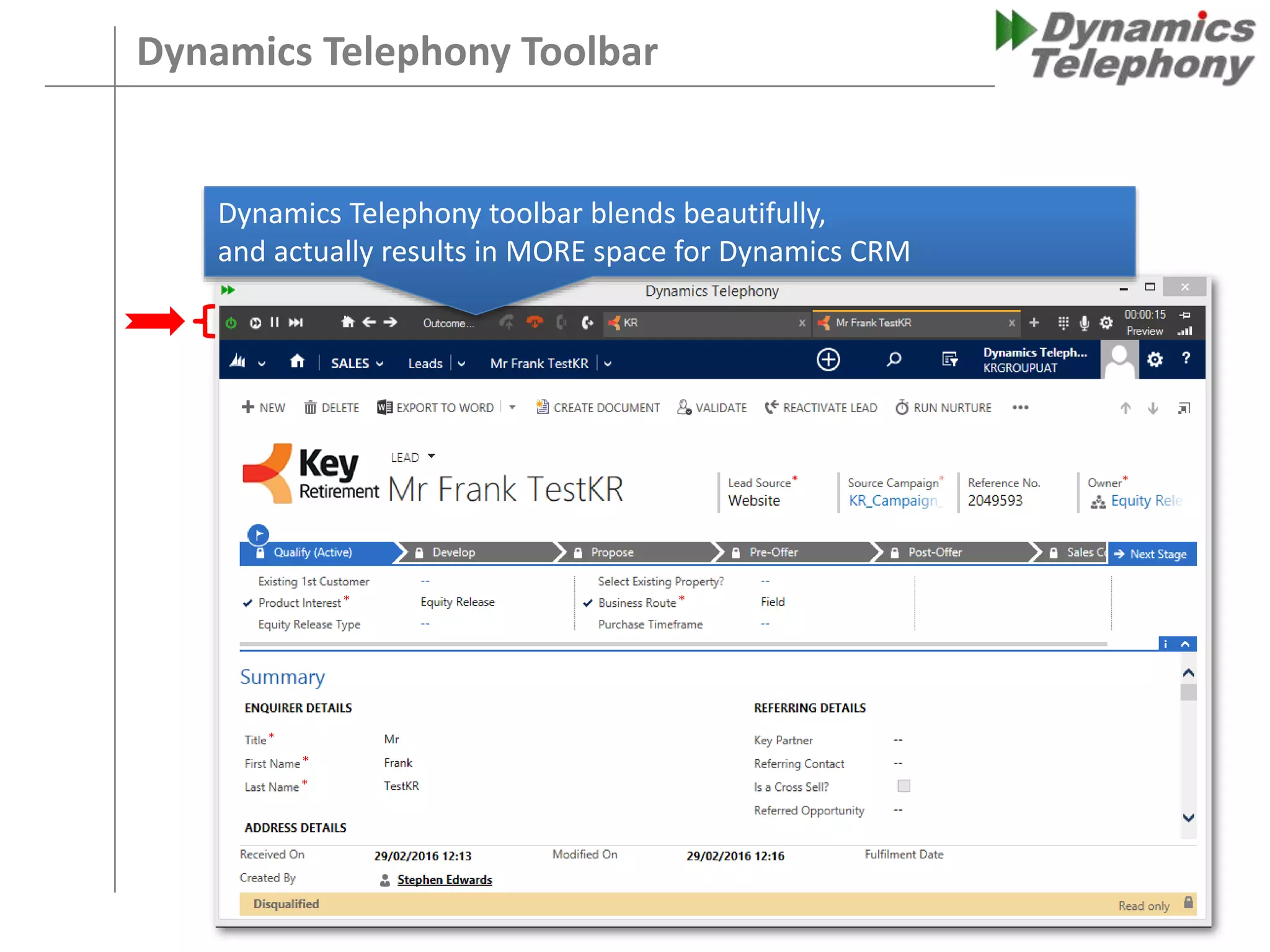 Dynamics Telephony overview | PPSX
