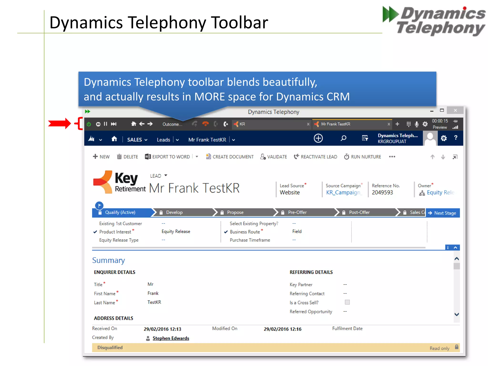 Dynamics telephony overview 2016 | PPSX