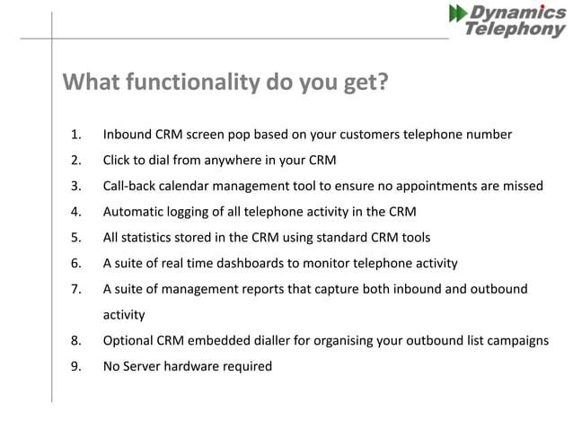 Dynamics Telephony overview | PPT