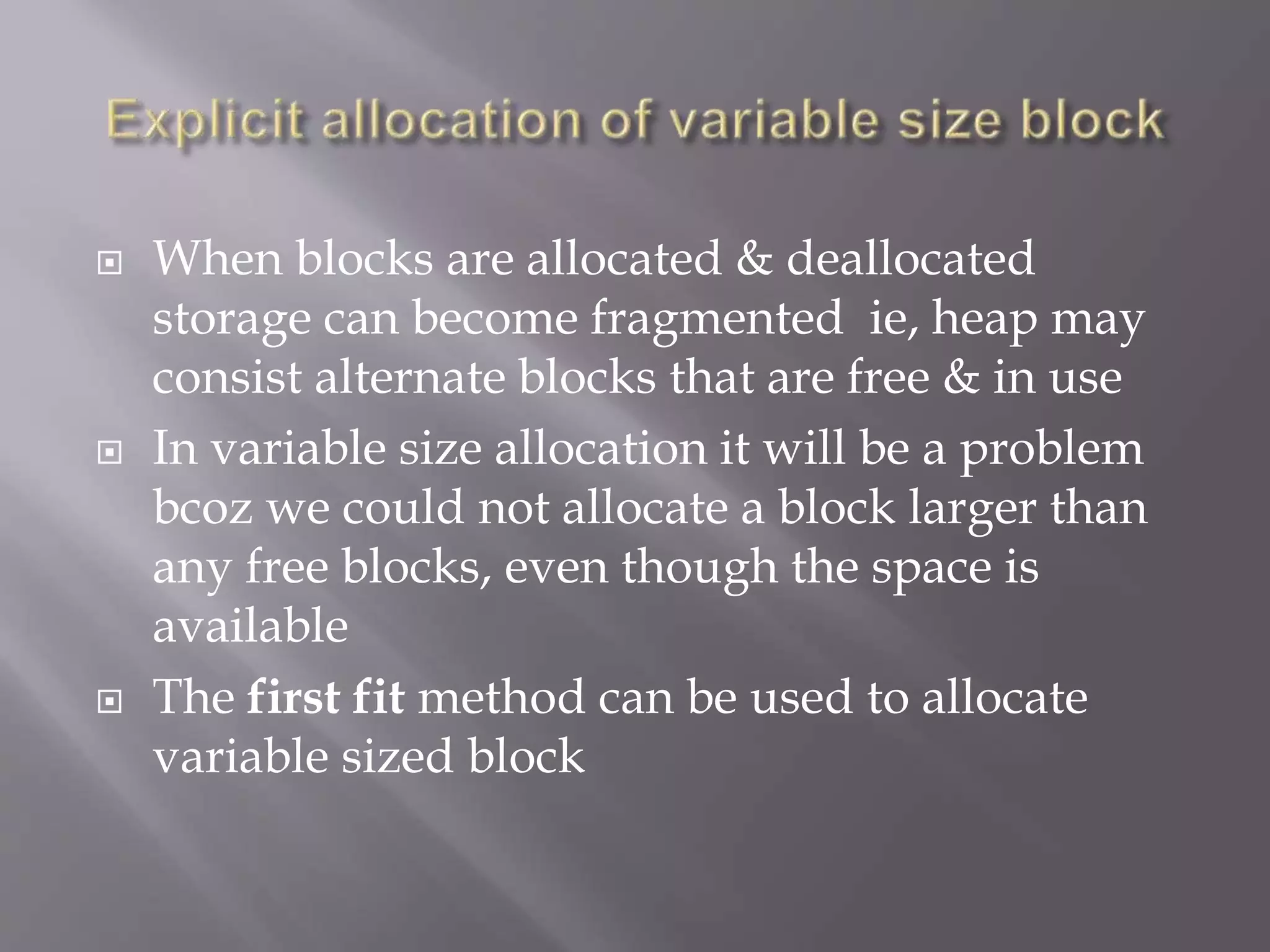 Dynamic Storage Allocation Techniques Ppt 4750