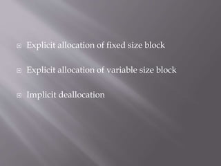 Dynamic storage allocation techniques | PPTX